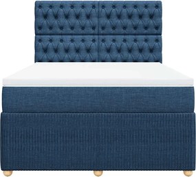 Box spring postel s matrací modrá 140x200 cm textil 3292092