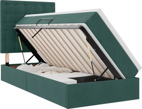 Postel s úložným prostorem a matrací Tmavě zelená 90 x 200 cm 3372126