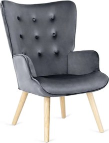 Křeslo Hatren Velvet, šedá