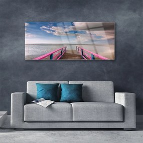 akrylový obraz Most Moře Architektura 125x50 cm