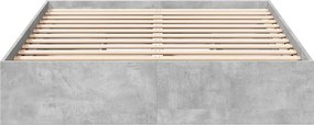 Rám postele se zásuvkami betonově šedý 135 x 190 cm kompozit 3280695