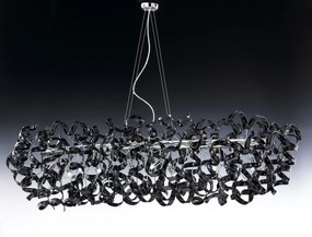 Metallux 206.540.03 Astro Black, designové závěsné svítidlo v průměru 150cm, 12x40W, černé sklo, chrom