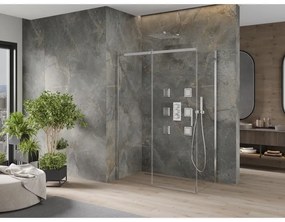 Mexen Omega rozsouvací sprchový kout 150 x 80 cm, Průhledné, Chromovaná - 825-150-080-01-00