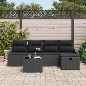 Set pohovek 6 ks Černá polyratan 3359272