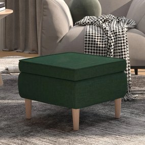 Stolička s dřevěnými nohami tmavě zelená textil 329452