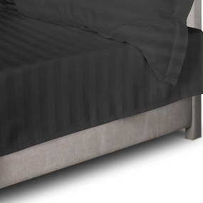 BAMBUSOVÉ PROSTĚRADLO STRIPE 160X240 CM ČERNÉ