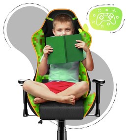 Dětská herní židle Rover 6 (černá + zelená). 1087547