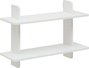 Nástěnná police FIXY 2patrová, 60 x 19 x 40 cm - bílý