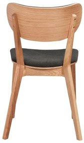 Dubová jídelní židle ROWICO KATO s tmavě šedým sedákem