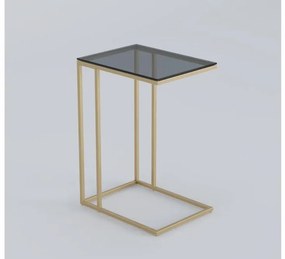 Zlatý odkládací stolek ve tvaru C Everly