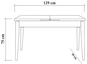 ASIR Jídelní set stůl, židle VINA borovice atlantic, šedá