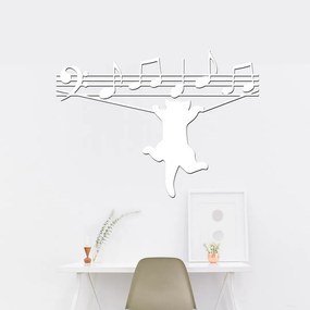dřevo života Dřevěný obraz CAT MUSIC Zvolte rozměr (cm): 60x43, Zvolte barvu dekoru: Bílá