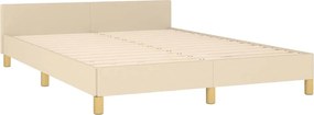Rám postele bez matrace krémový 140 x 190 cm textil 3125054