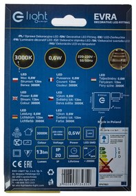 Schodišťové LED svítidlo Evra, 1x LED 0,6w, 3000k, s