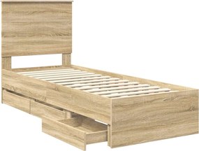 Rám postele se zásuvkou Sonoma dub 75 x 190 cm Inženýrské dřevo 3411168