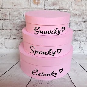 Šperkovnice na sponky, gumičky, čelenky světle růžová
