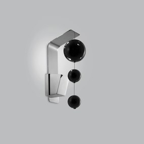 Metallux 251.111.03 Bolero, luxusní nástěnné svítidlo, 3 kuličky černého skla, 1x10W GU10, výška 57cm