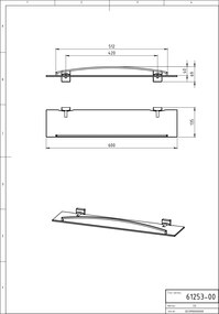 Novaservis - Polička se zábradlím Metalia 12 chrom, 0253,0