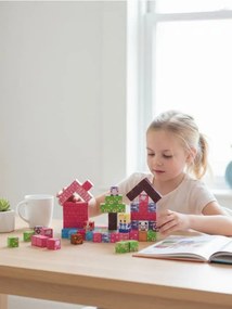 Sinsay - Sada magnetických stavebních kostek - pastelová růžová