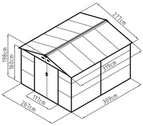 G21 Zahradní domek G21 GAH 884 - 277 x 319 cm, hnědý G21-63900567