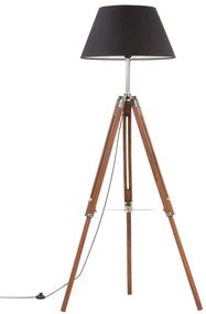 Stojací lampa Berea - masivní teakové dřevo - 141 cm | hnědá a černá