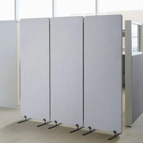 0,6 m Pokojový dělič 3 panely PET Polyester Zvukotěsná ochranná obrazovka šedá