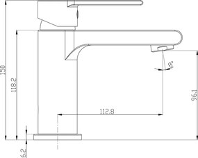 Mereo Mereo, Umyvadlová stojánková baterie, Dita, s clic-clac CH03VS, chrom, CBE10104DC
