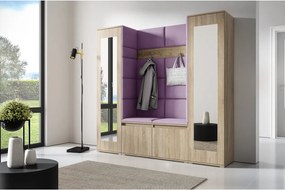 Eka Předsíňová stěna s čalouněnými panely Trinity 31 - Sonoma / Fialová 2311
