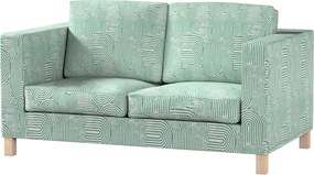 Potah na pohovku IKEA  Karlanda 2-místná, krátký barva zelená látka pletený vzor, vzorované