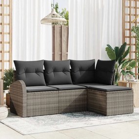 Set pohovek 4 ks Šedá polyratan 3354658