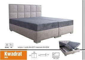 Čalouněná postel Kvadrat I, 200x180, tm. šedá/šedá (an 4237/4238)