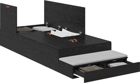 Rám postele s úložným prostorem se zásuvkou Černý dub 90 cm 3335670