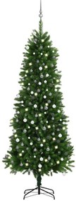 vidaXL Umělý vánoční stromek s LED a sadou koulí 240 cm zelený