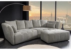 Massive home | Taburet ROYAL 120cm, bouclé, šedá