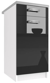 Kuchyňská skříňka Belini spodní se zásuvkami 40 cm černý lesk s pracovní deskou  INF SDSZ1-40/1/WT/B/0/D