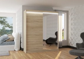 Posuvná skříň se zrcadlem a LED osvětlením VIKI 180