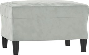 Křeslo s podnožkou světle šedé 60 cm samet 3201045