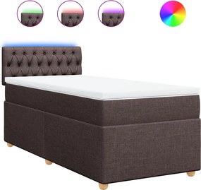 Box spring postel s matrací tmavě hnědá 90x190 cm textil 3288845