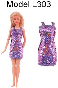 Oblečky pro panenku Barbie - lesklé party šaty s flitry Varianta: model L303