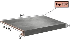 Vinylový schod Vinylové schody Brased Objectline Step 2BP - 1060 Cement steel