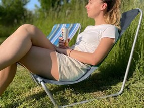 Sada 2 ks skládacích plážových lehátek SAND, šedé pruhy