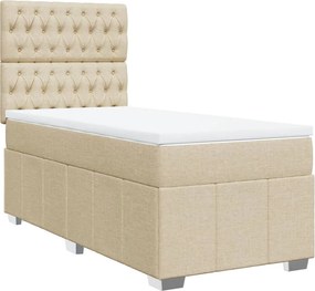Box spring postel s matrací krémová 100 x 200 cm textil 3291591