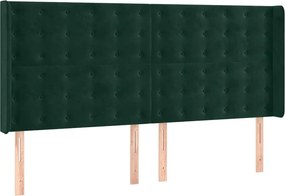 Box spring postel s matrací a LED tmavě zelená 160x200 cm samet 3139814