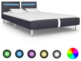 Rám postele s LED světlem černý umělá kůže 140 x 200 cm,  280848