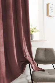 Zatemňovací závěs ELVIO VELVET 140x250 cm, starorůžový Zavěšení: Kovové kroužky