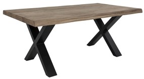 Dubový konferenční stolek Tamko z masivu 120 cm, tmavě hnědá/černá