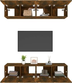 TV skříňky 4 ks kouřový dub 80 x 30 x 30 cm kompozitní dřevo 3114187