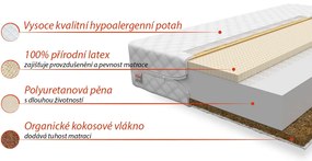 Dětská matrace PIENI 180x80x10 cm - kokos/latex