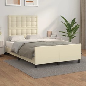 Rám postele s čelem krémový 120x200 cm umělá kůže 3125563