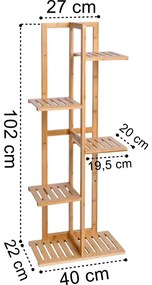 Stojan na květiny GUTREN bambusový 6 polic